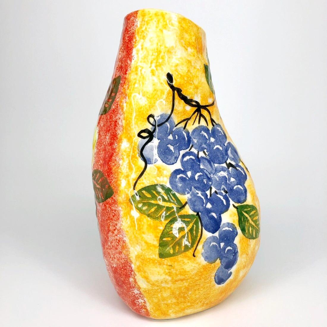 Ancora Italy Pottery Squeeze Pitcher Hand Painted Ceramic Fruit ...