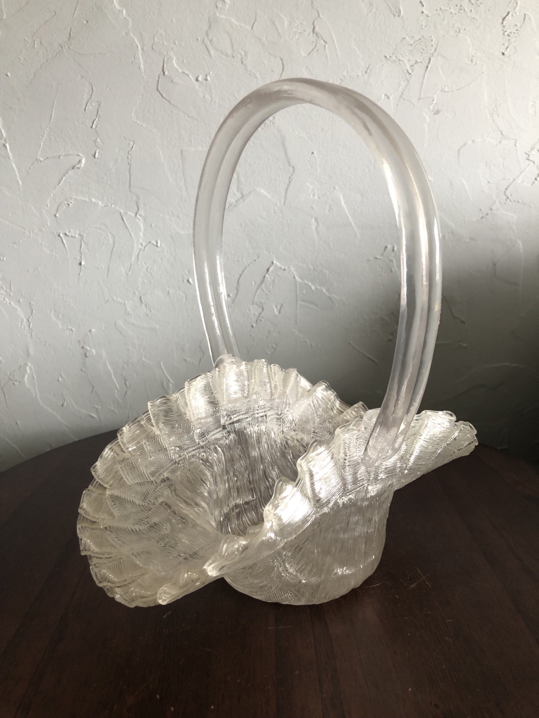 Vintage MCM Lucite Basket Easter Clear Lucite/Acrylic Floral Basket