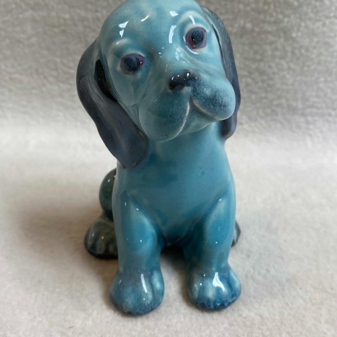 Vintage Beswick Sitting Blue Dog Figurine (N002)