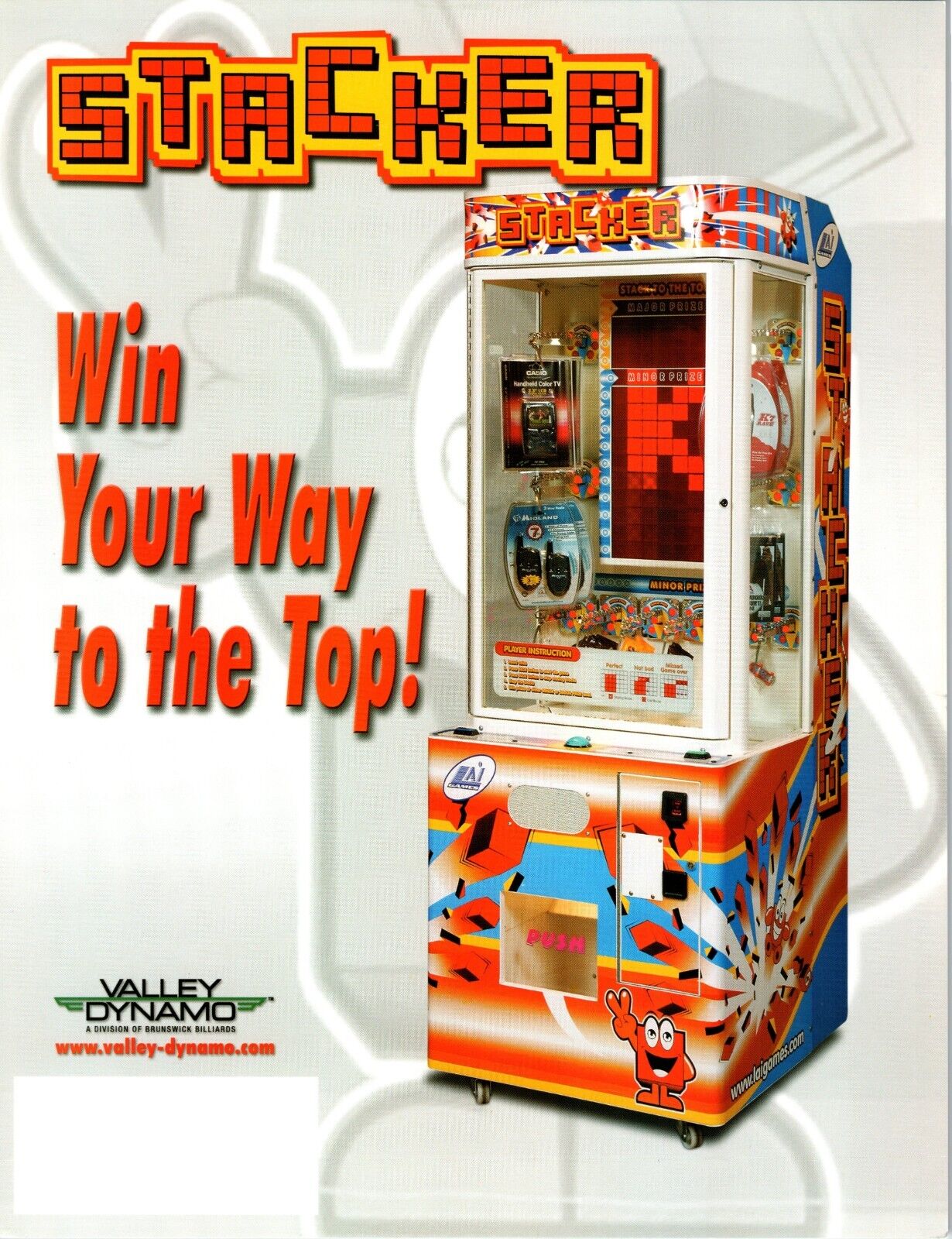 Stacker Arcade Redemption Prize Game Flyer Original Paper 8.5" x 11" Promo