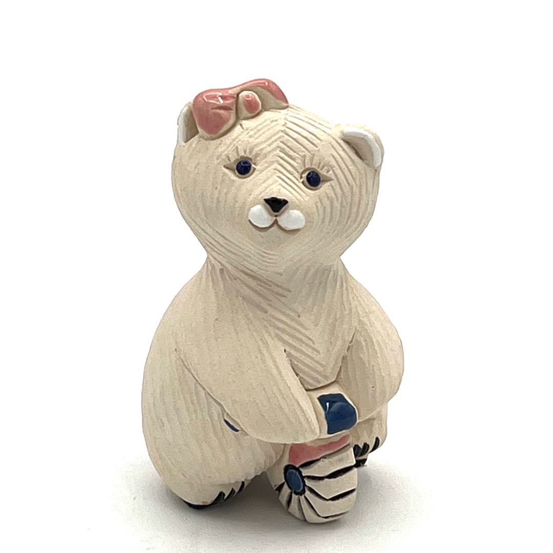 Rare Vintage Artesanía Rinconada Bear With Pink Bow On A Bicycle From ...