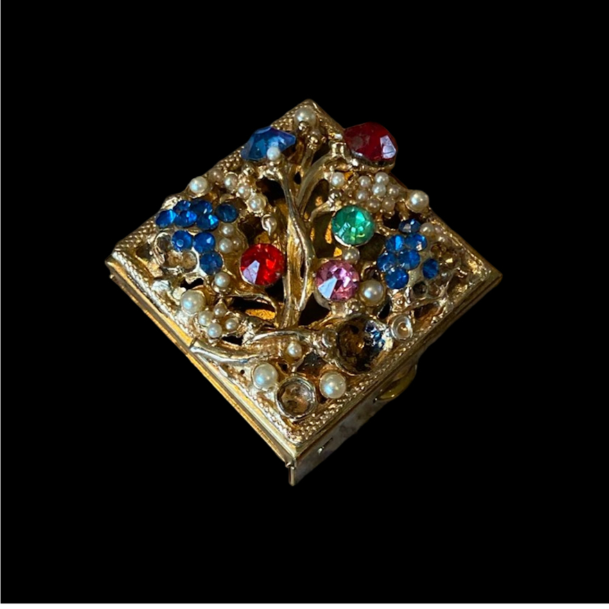 Vintage Jeweled Pill/Trinket Box
