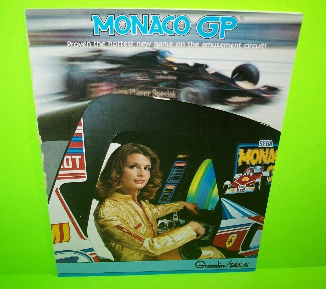 Monaco GP Arcade FLYER Cockpit Original Gremlin Video Game Art Sheet ...
