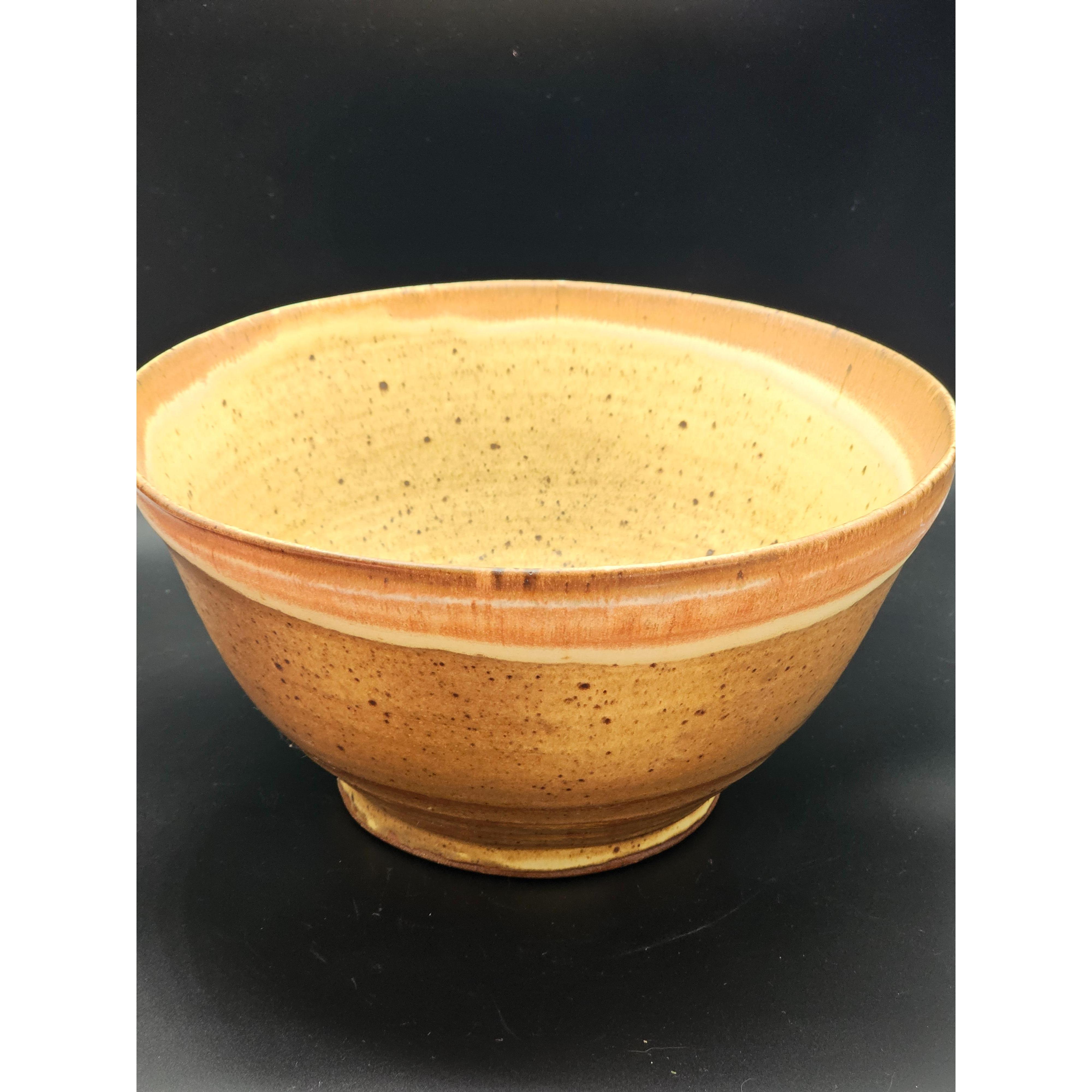 Handmade Primitive Art Pottery Studio Mixing Bowl Signed Farmhouse