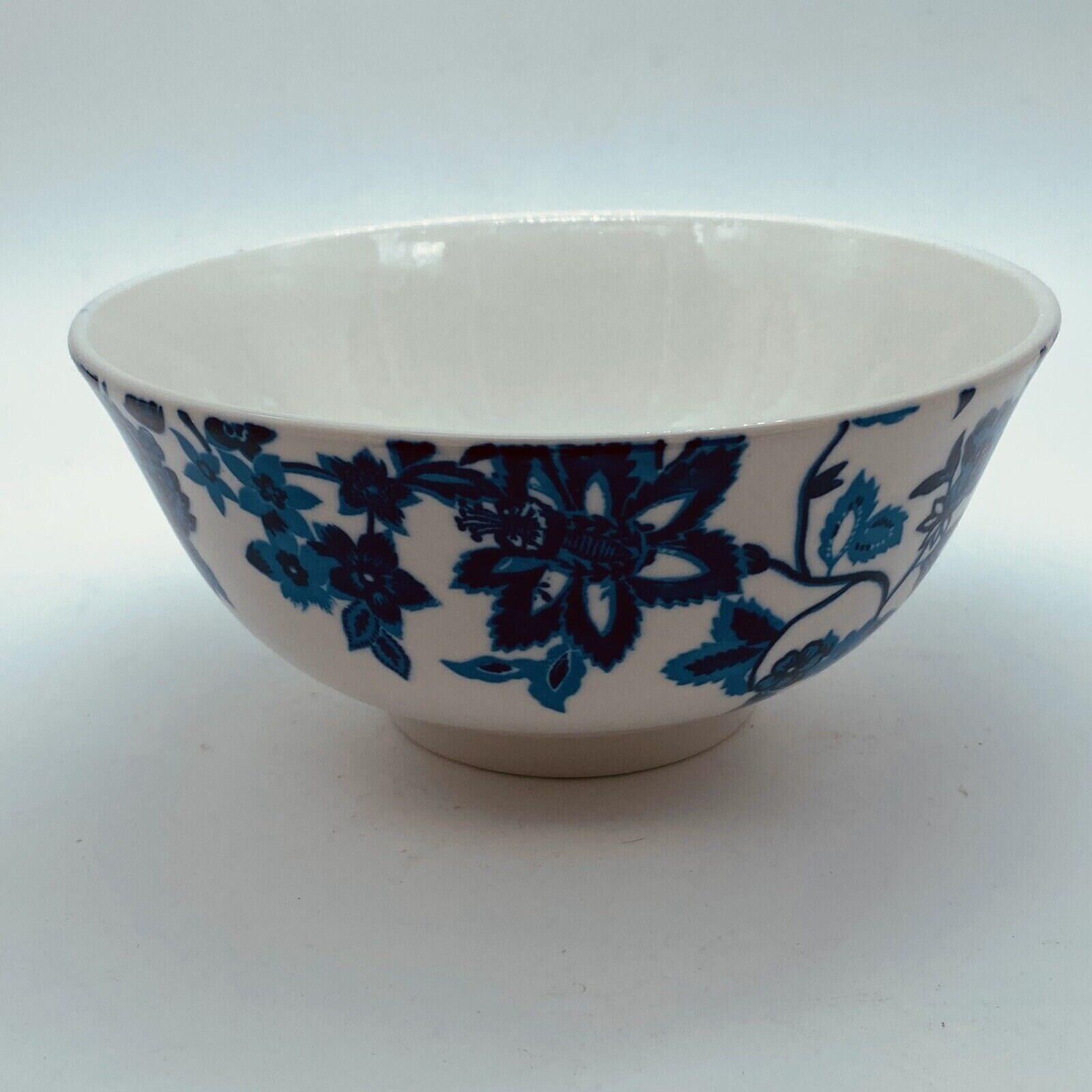 Royal Norfolk Blue White Floral Bowl 6 inch Stoneware Cereal
