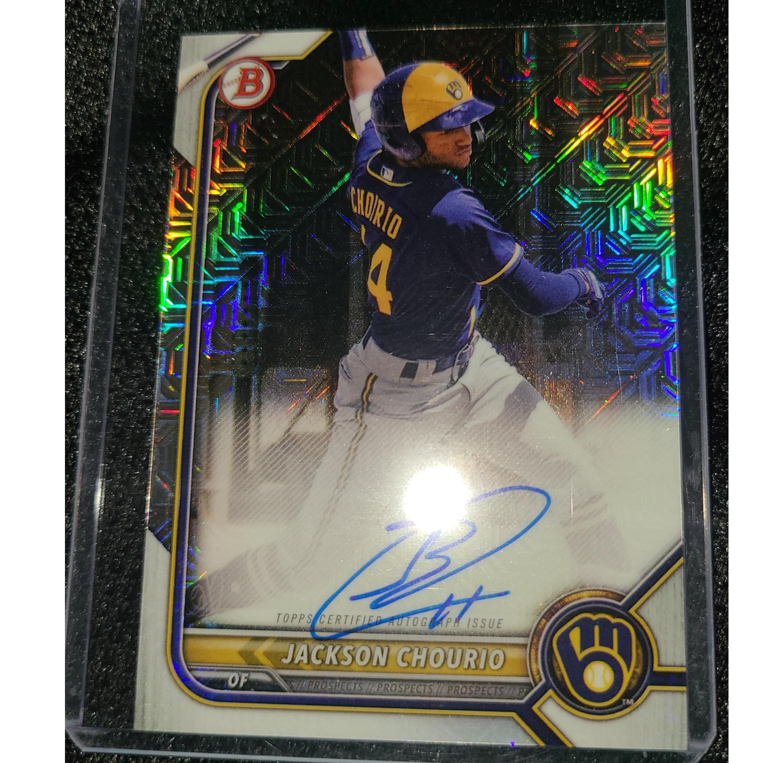 2022 Bowman Chrome Mega Jackson Chourio Mojo auto