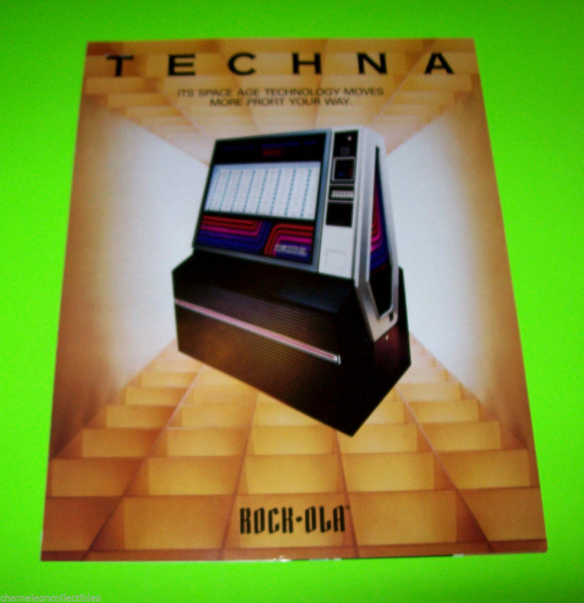 480 TECHNA By ROCK OLA 1979 ORIGINAL JUKEBOX PHONOGRAPH FLYER BROCHURE ...