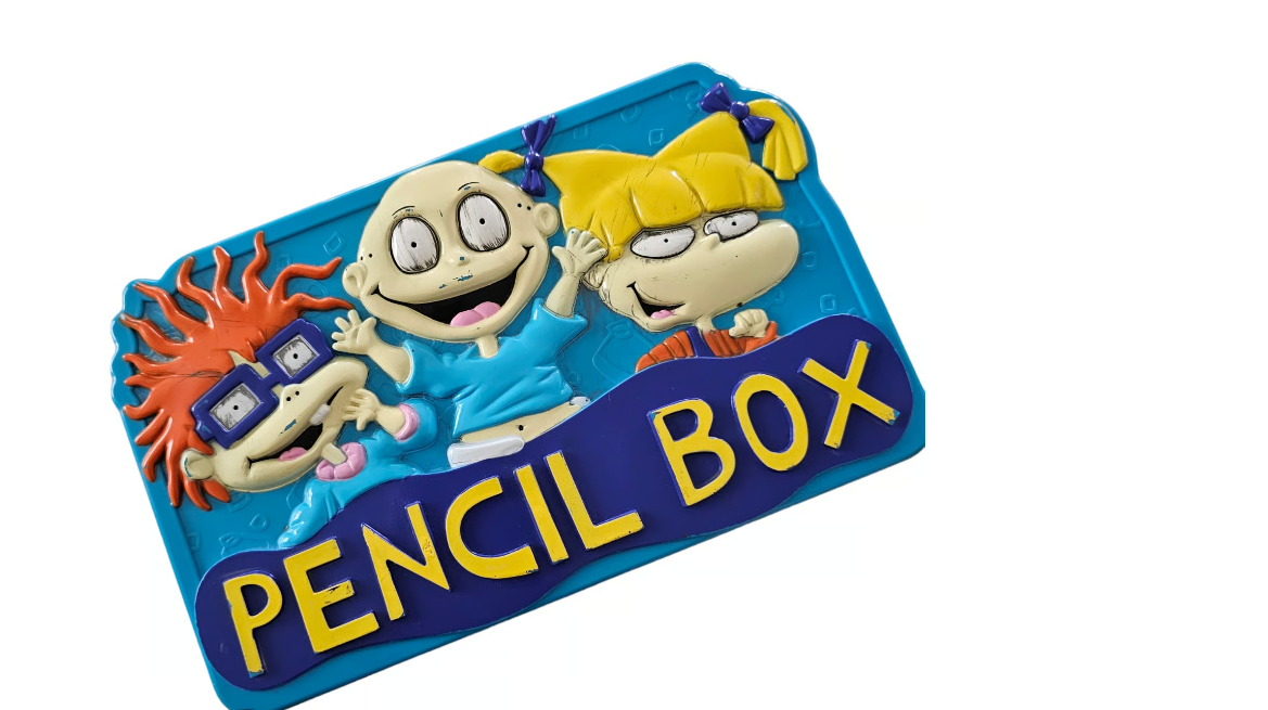 Vintage 1998 Rugrats Pencil Box Chuckie Tommy Angelica vtg