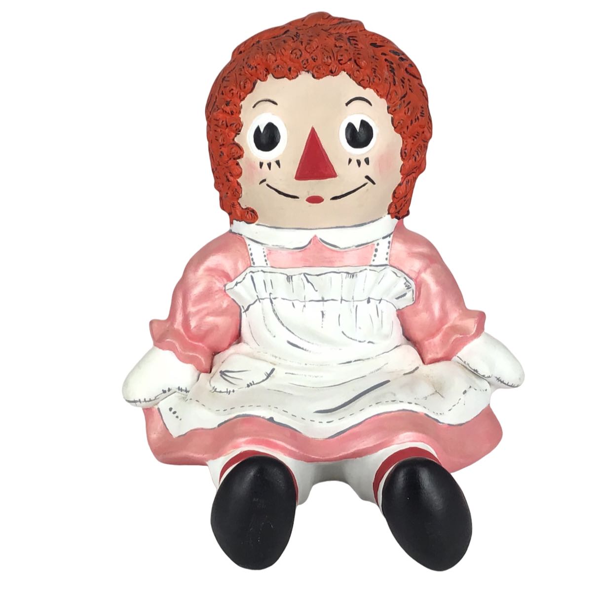 1974 Pink Dress Raggedy Ann Painted Plaster Figurine