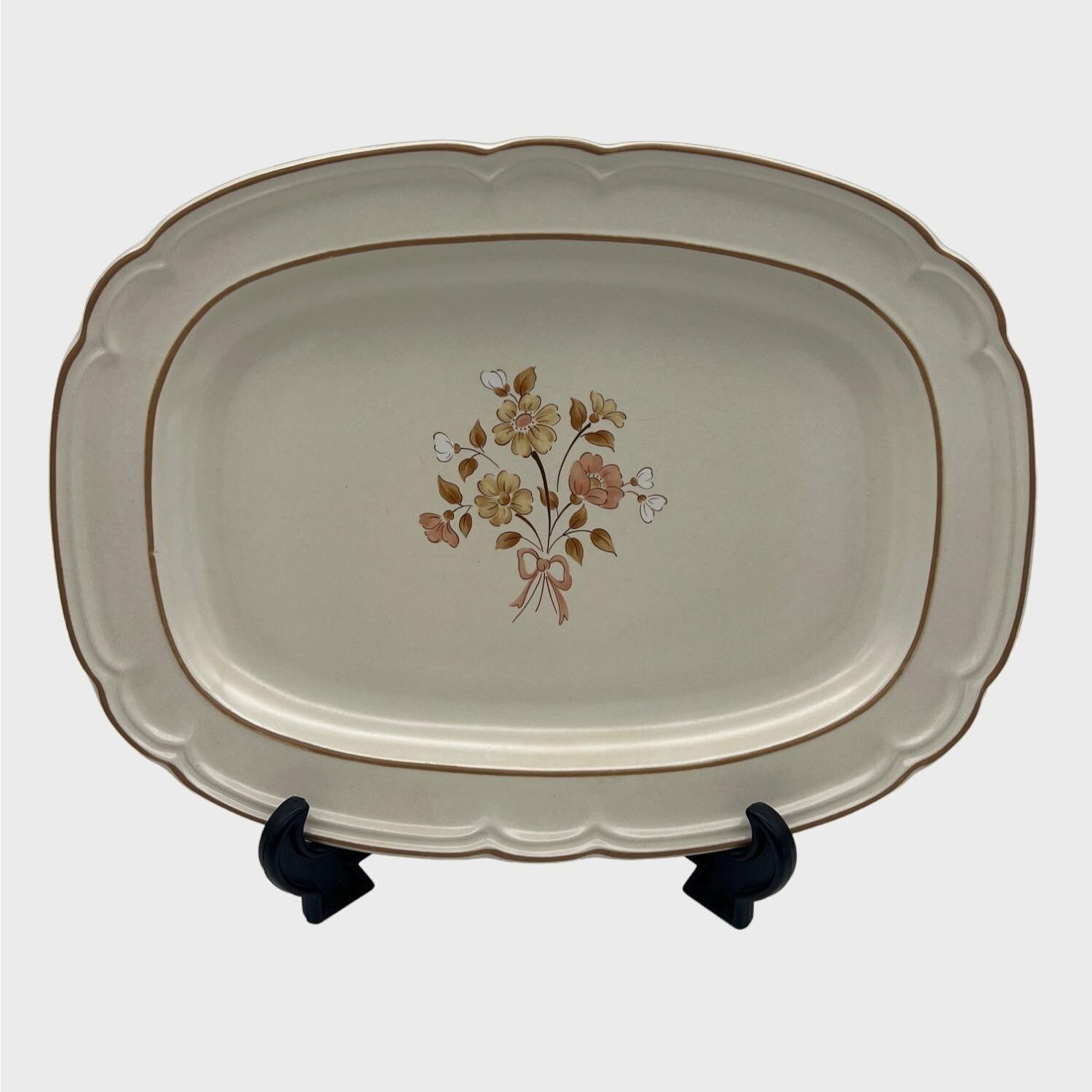 Cordella Collection Hand Painted Stoneware Burnet Oval Serving Platter 12"