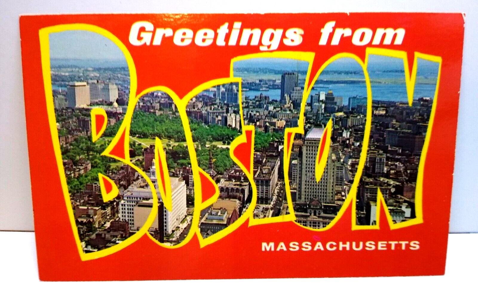 Greetings From Boston Massachusetts Large Letter Chrome Postcard ...