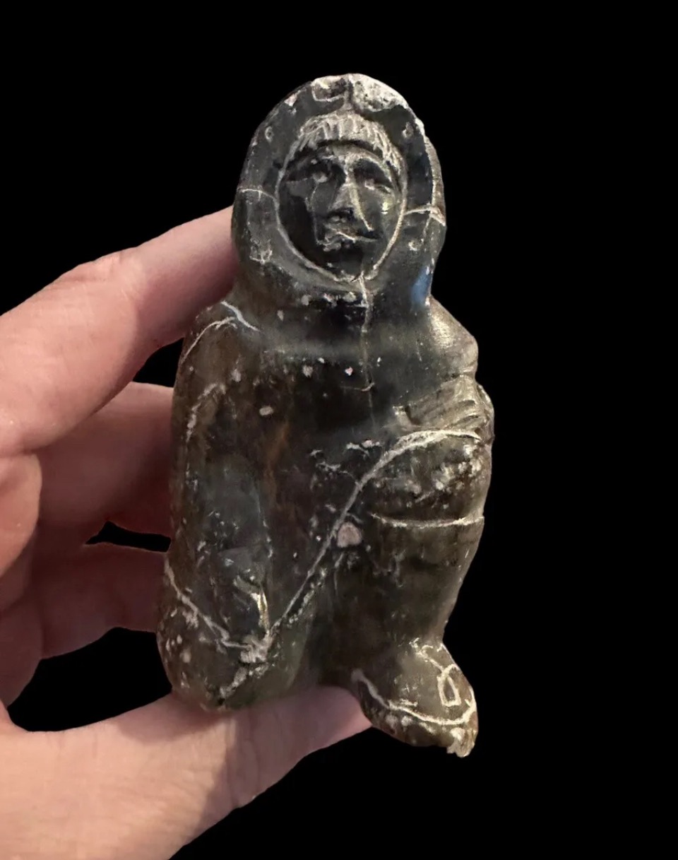 Vintage Inuit Soapstone Male Portrait Figure Carving by William Luke ...