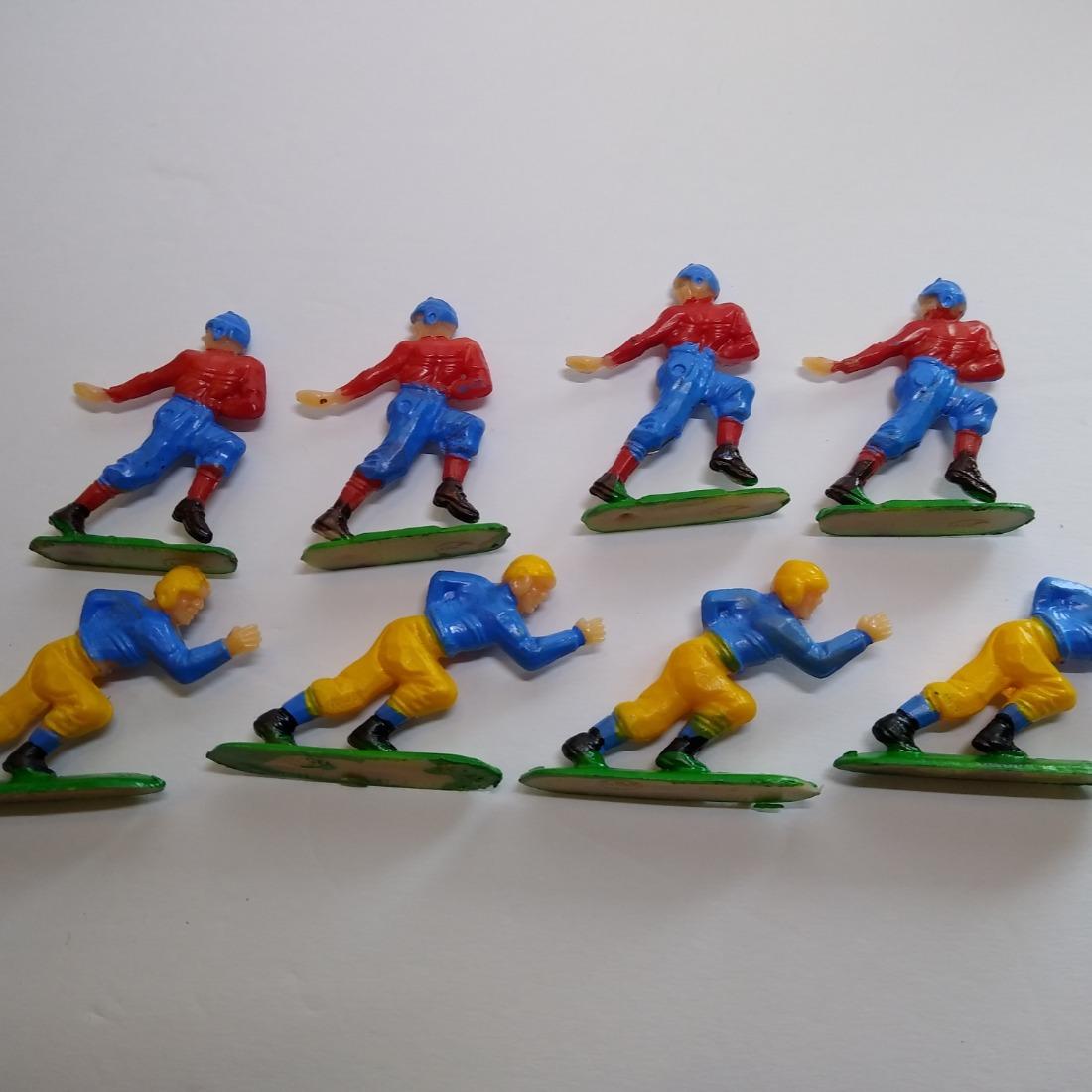 Vintage Football Players (8) Hard Plastic Figures Blue Red and Yellow ...