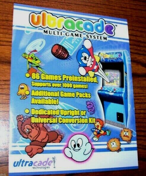 Ultracade Multi Game System Arcade FLYER Original Video Game Art Sheet ...