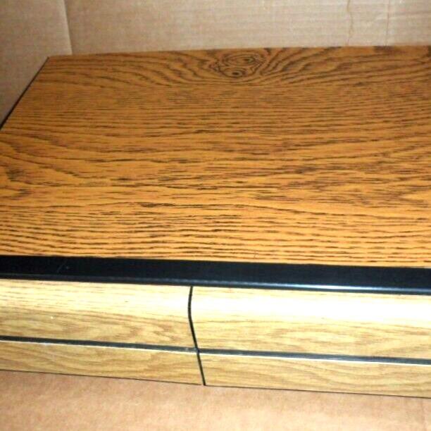 1980s Vintage VHS Video Cassette Storage Holder Organizer Wood Grain ...