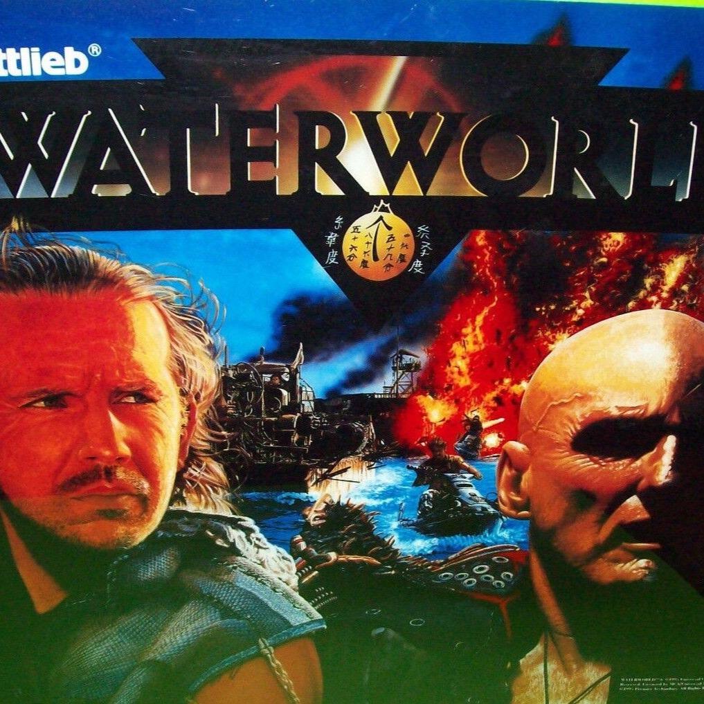 WaterWorld Pinball Translite Art Sheet Kevin Costner Original Unused ...