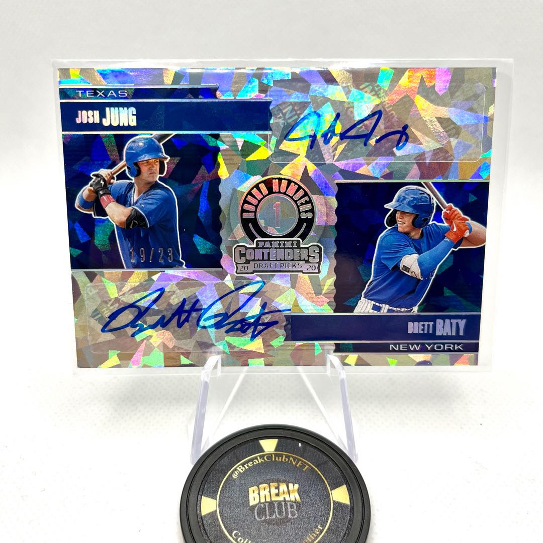 2020 Panini Contenders Josh Jung Brett Baty Cracked Ice Dual Auto /23 ...