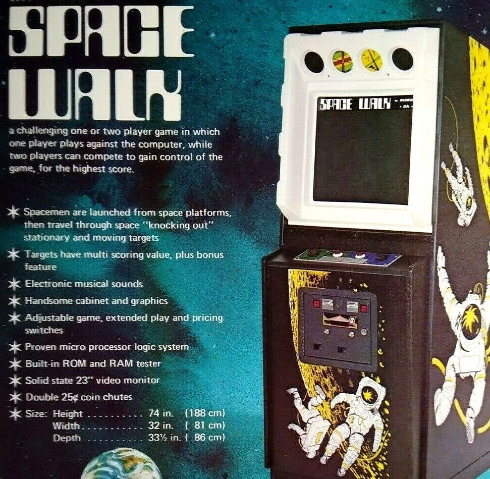 Space Walk Arcade Flyer Original Retro Astronauts Game Art Promo 1978
