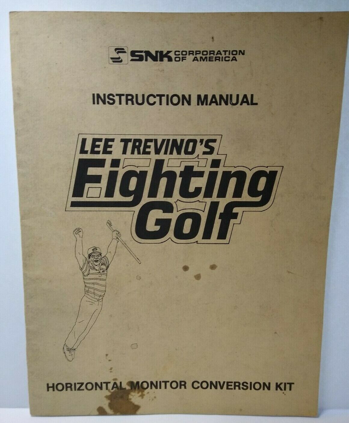 Lee Trevino's Fighting Golf Arcade Manual Vintage Video Game SNK Repair ...
