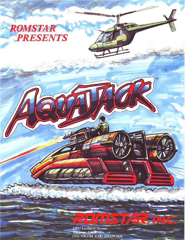 Aqua Jack Arcade Flyer Original Vintage 1989 Video Game Art 8.5" x 11" AquaJack