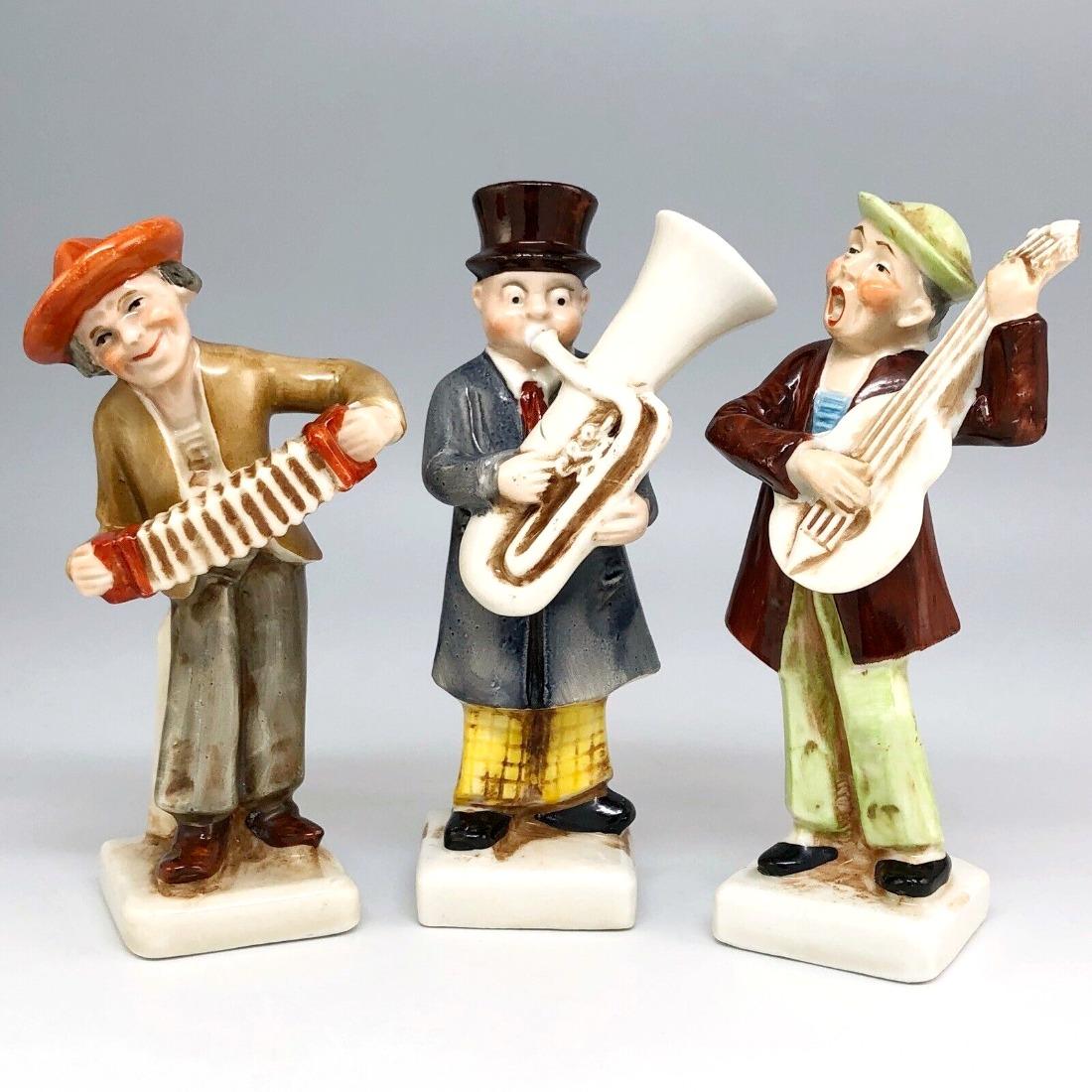 3 Musicians Band Figurines Trio Tuba Squeeze Box Accordian Guitar ...