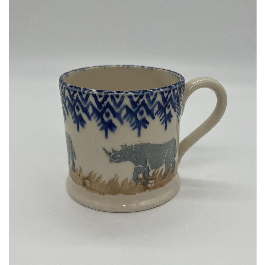 Vintage Brixton Pottery Rhino Rhinoceros Small Mug Spongeware England ...