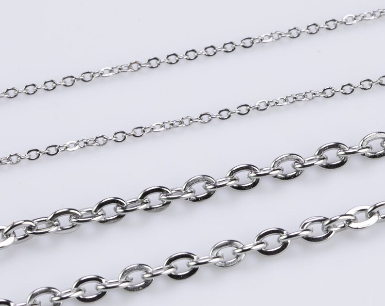 Whole Spool Stainless Steel Oval Flat Link Chain - Yard or Full Spool ...