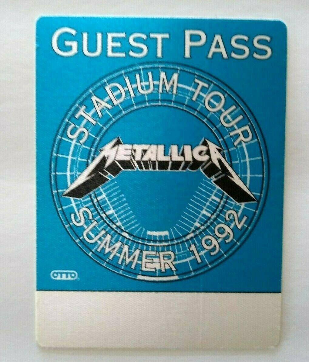 Metallica Backstage Pass Original 1992 Hard Rock Heavy Metal Music Tour ...
