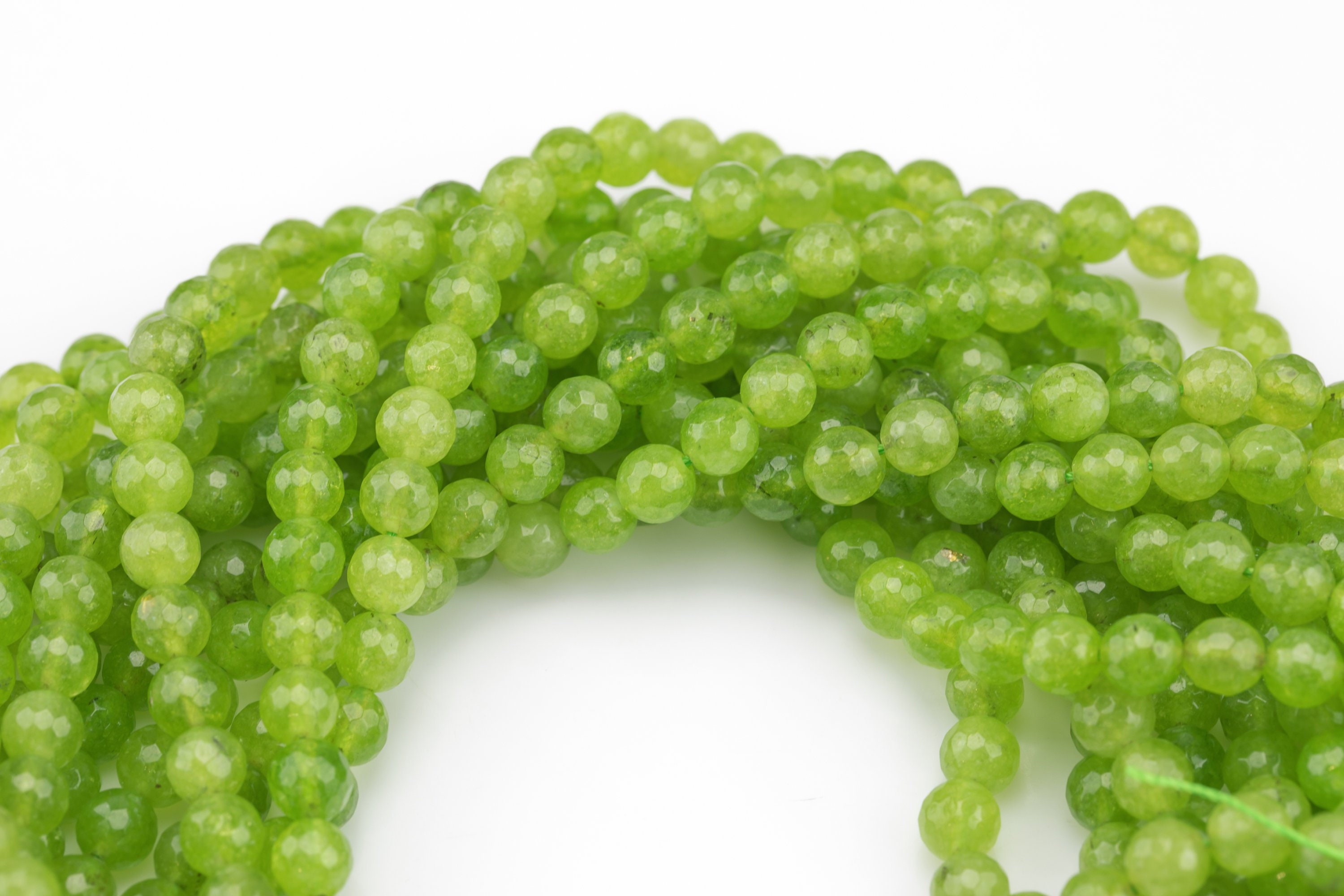 Lime Dark Jade- Faceted Round 4mm 6mm 8mm 10mm 12mm - Single or Bulk ...