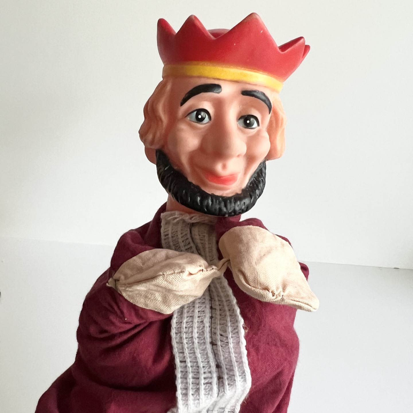 King Hand Puppet - Rubber Face, Cloth Body