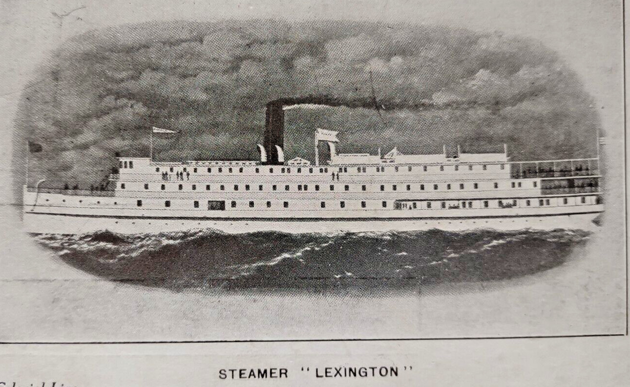 Steamer Ship Lexington Colonial Line Postcard 1910 Paddlewheel Steamboat
