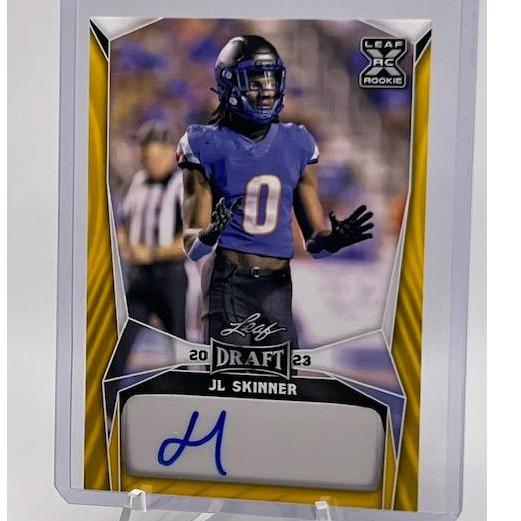 JL Skinner 2023 Leaf Draft Gold RC Auto Denver Broncos Boise State Broncos