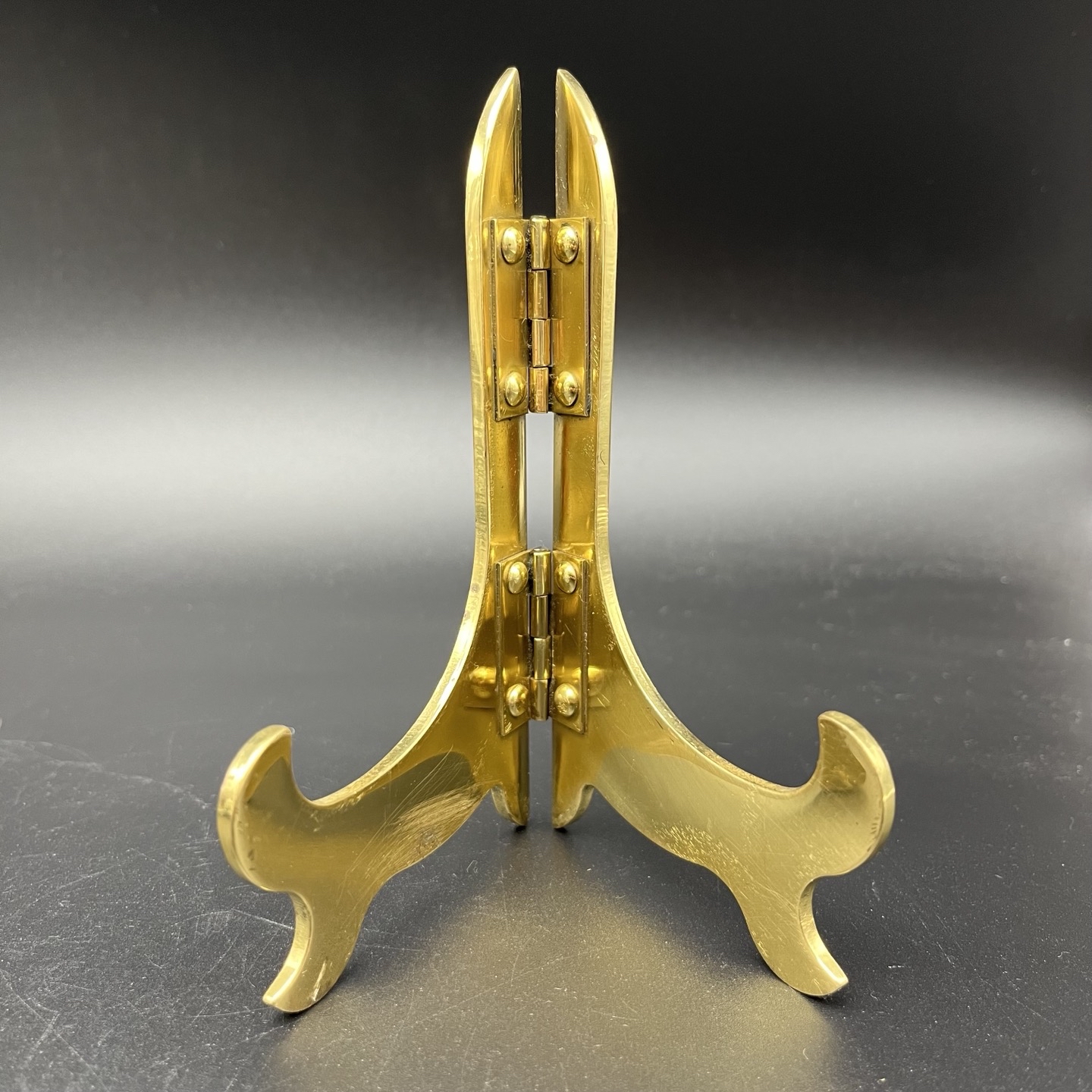 Brass Folding Plate Stand Display Holder Picture Easel