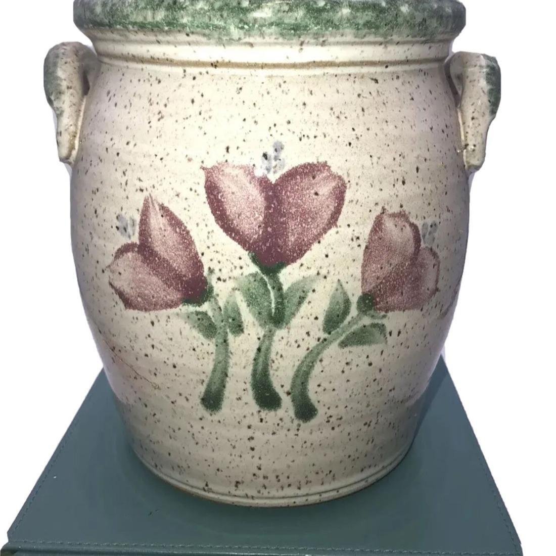 Original Parsley Pottery Magnolia Utensil Holder / Planter / Vase