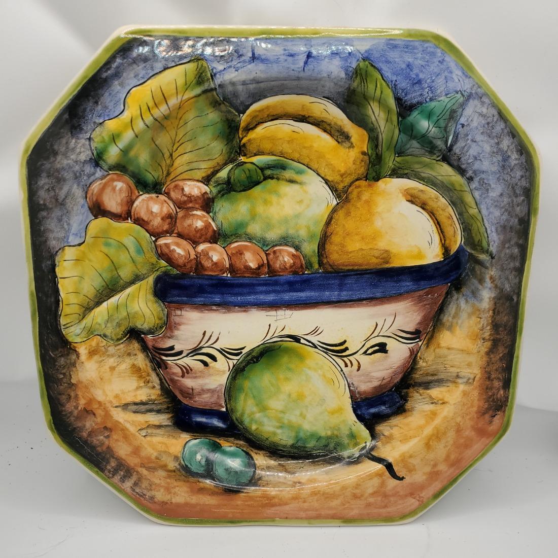 Majolica Santa Rosa Guanajuato Mexico Artisan Pottery Fruit Plate Pear ...