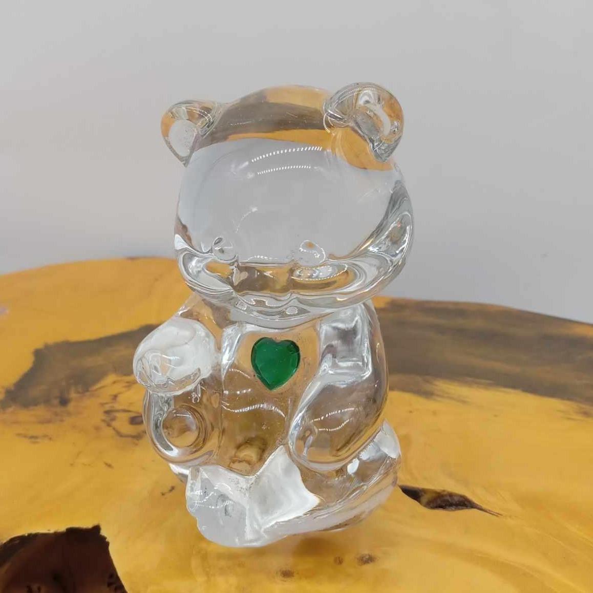 Fenton glass bear, birth month, emerald, green, May, birthstone