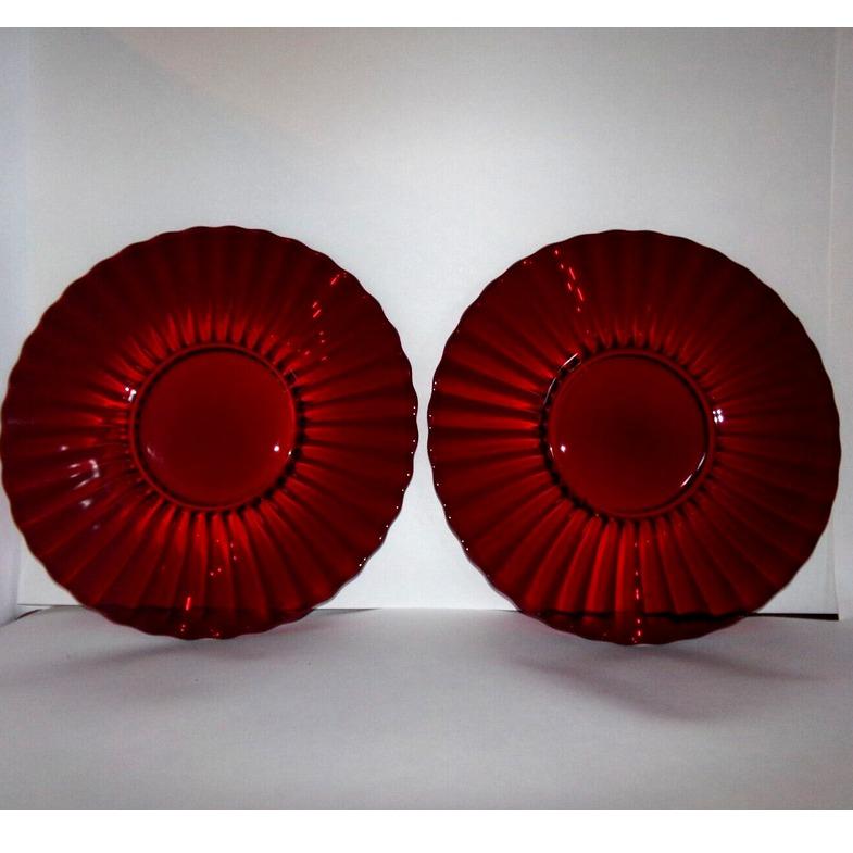Vintage, RARE, Radiance Ruby Red, Large Torte Plates / Sandwich ...