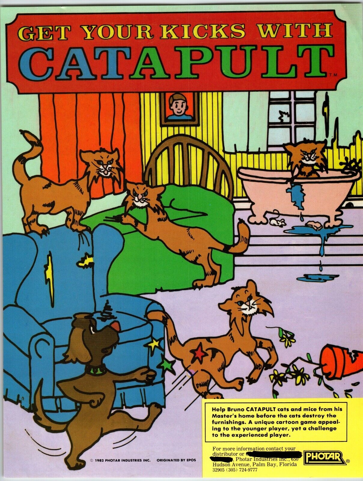 Catapult Photar Arcade Flyer Original 1982 Video Game Promo Art 8.5" x 11"