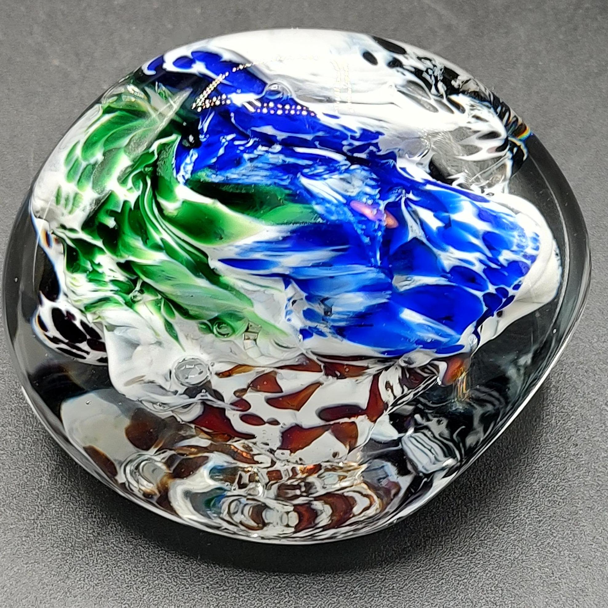 1998 Art Glass Paperweight Signed R.L.