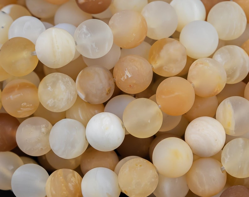 Natural Matte African Yellow Opal Beads, AA Quality Round- 6mm, 8mm, 10mm, 12mm, 14mm- Full 15.5 ...