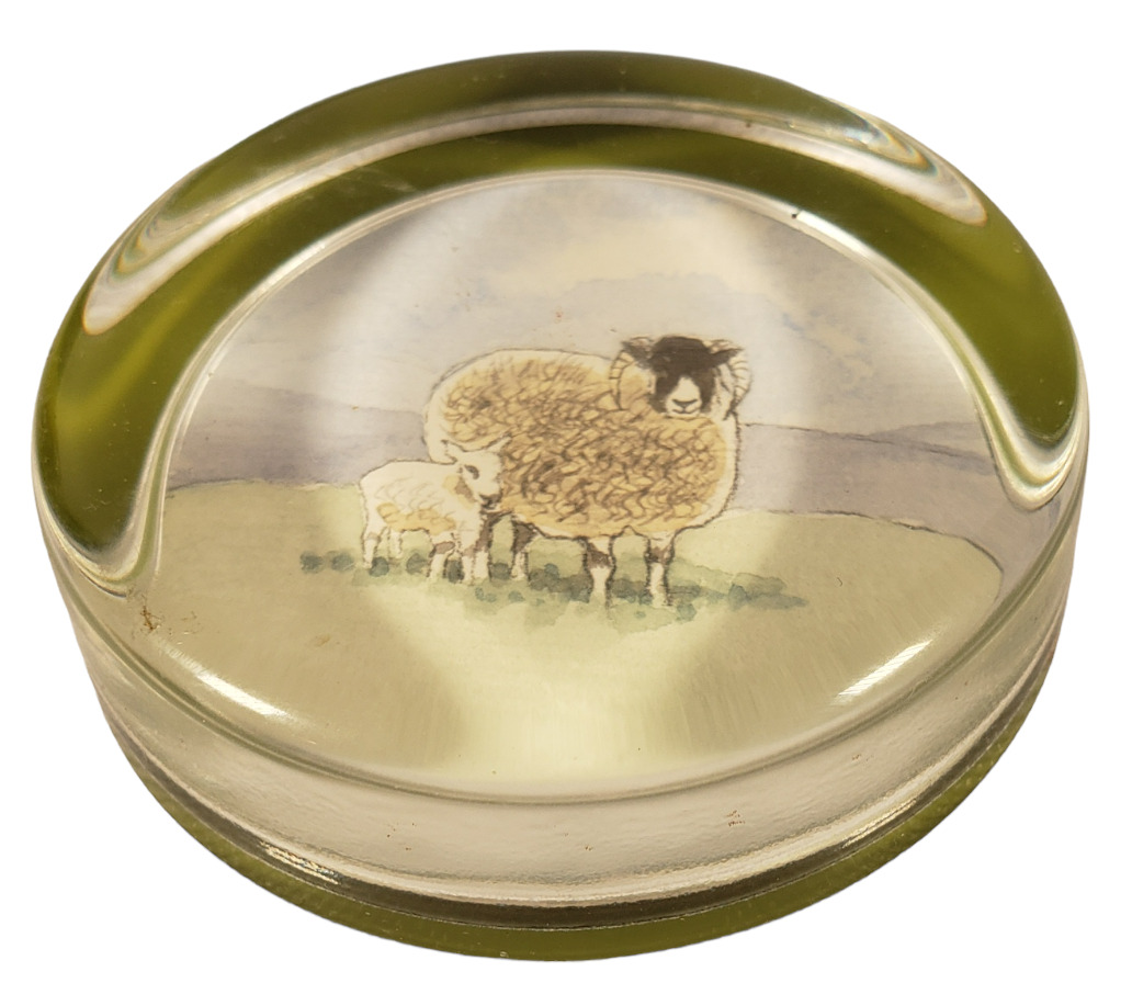 Paperweight Watercolor Signed Lamb Sheep Daisy Barnes Holly House ...