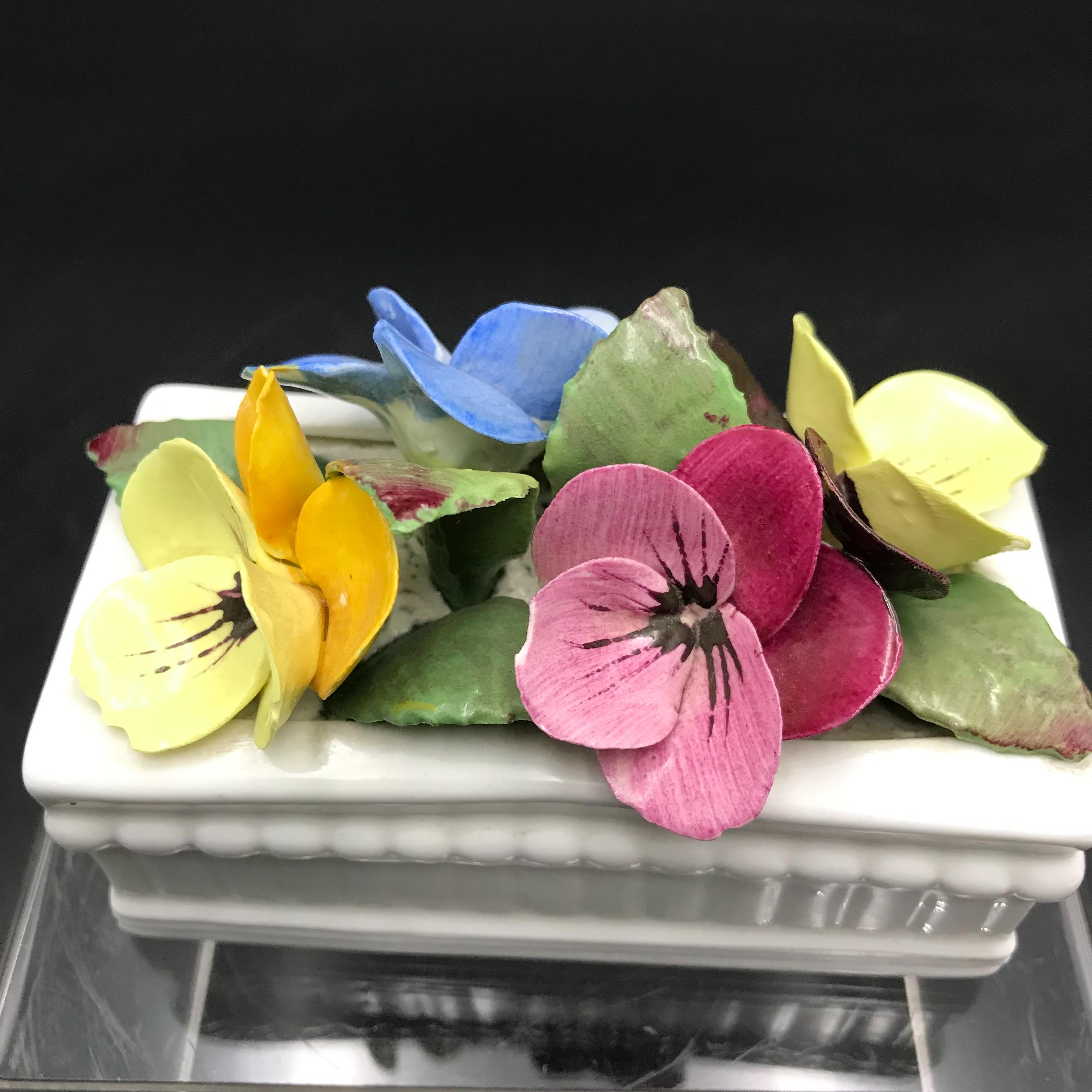 Vintage Fine Bone China Floral Bouquet of Pansies Crown Staffordshire ...