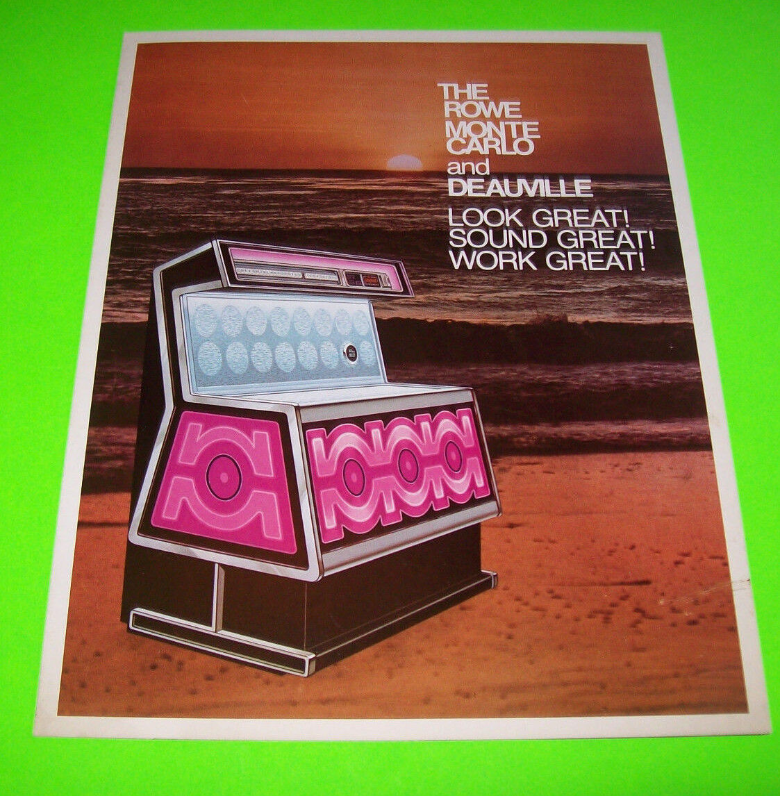 ROWE MONTE CARLO + DEAUVILLE TI-1 ORIGINAL JUKEBOX FLYER 1973 Vintage ...