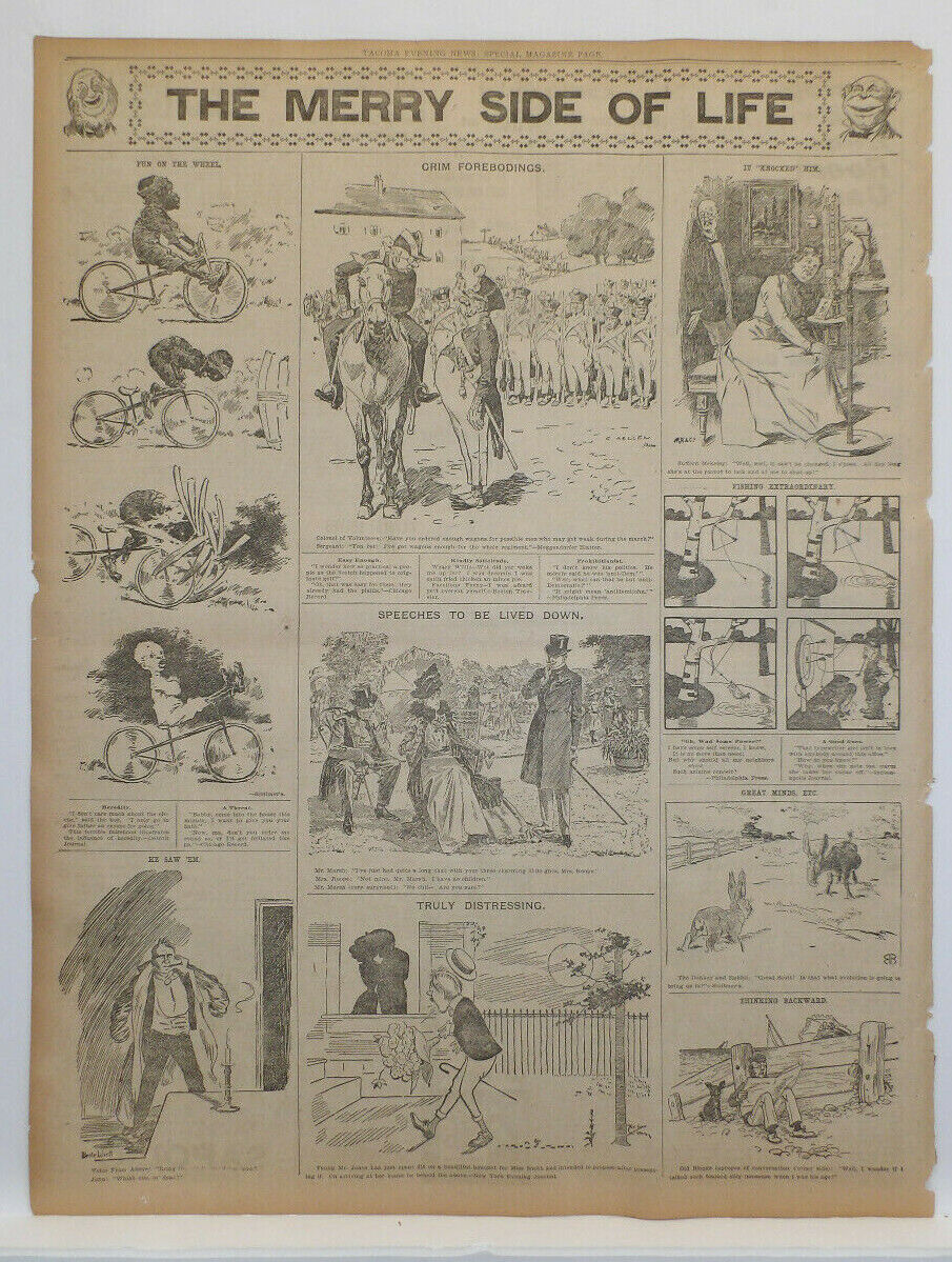 1900 Newspaper Comic Section, Original Uncirculated Page