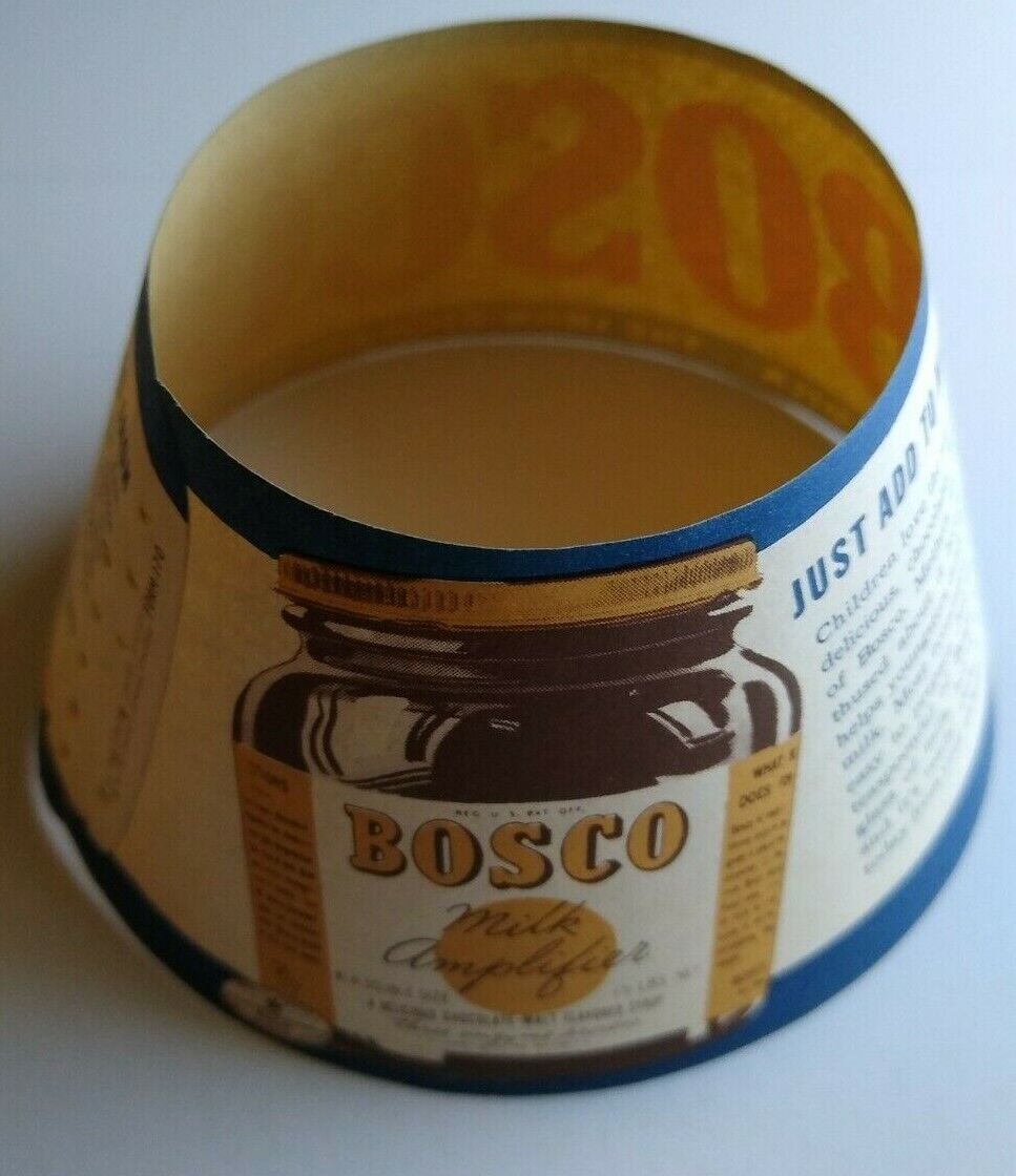 Vintage 1940s Bosco Syrup Milk Bottle Collar Original Dairy Advertising NOS