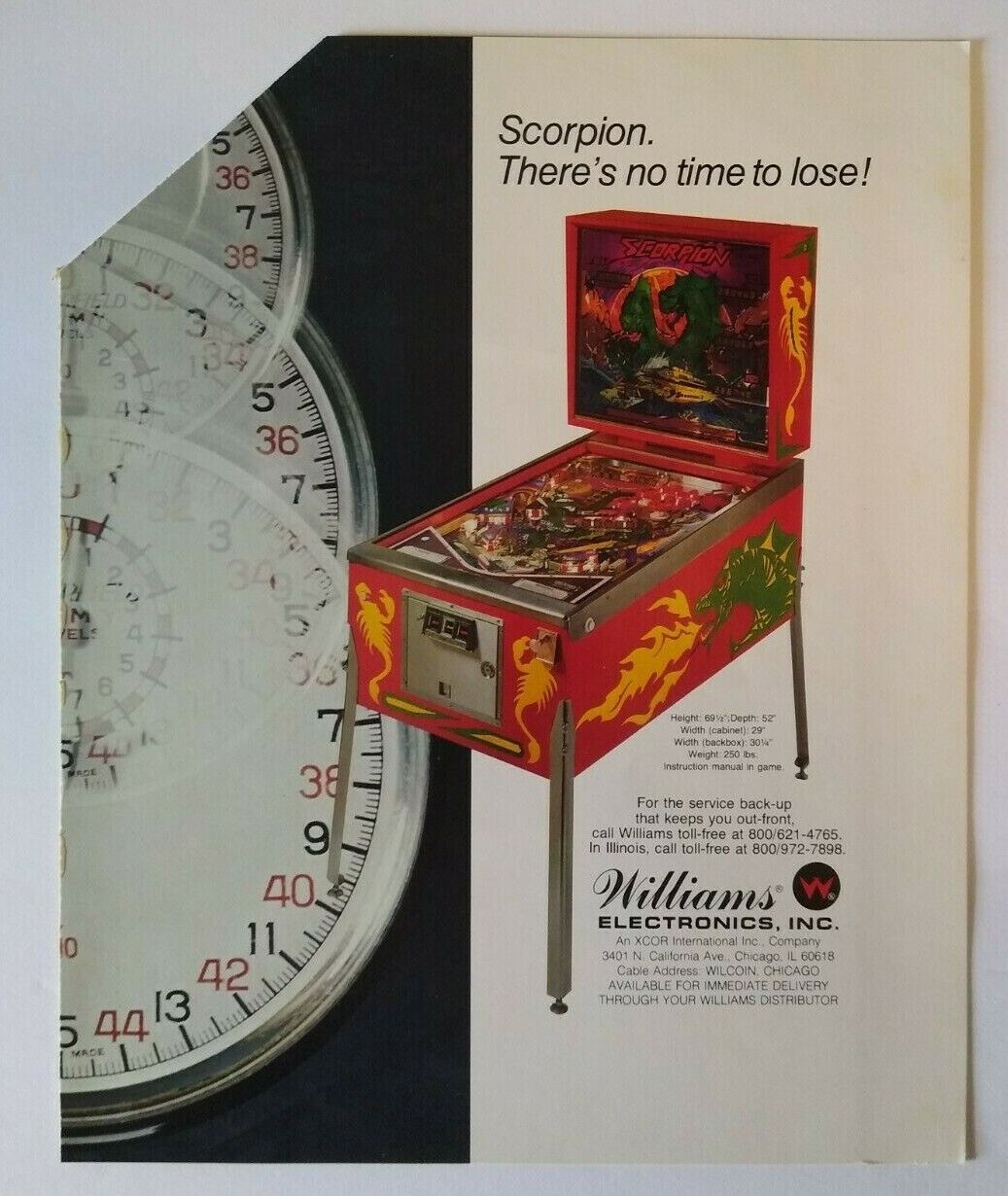 Scorpion Pinball Flyer Original 1980 Pop Up Monster Creature Retro Vintage