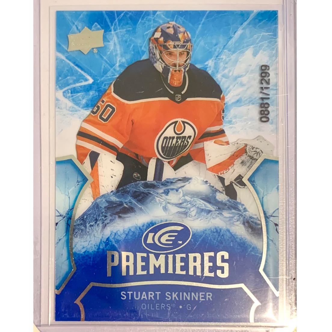 Stuart Skinner 2020-2021 Upper Deck Ice Premieres /1299 Acetate ...