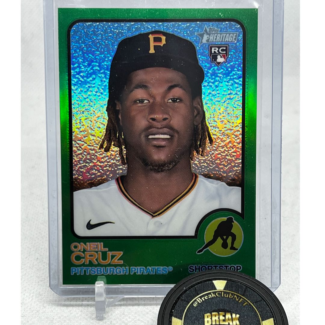2022 Topps Heritage Oneil Cruz RC Chrome Green Refractor 028 / 273 ...
