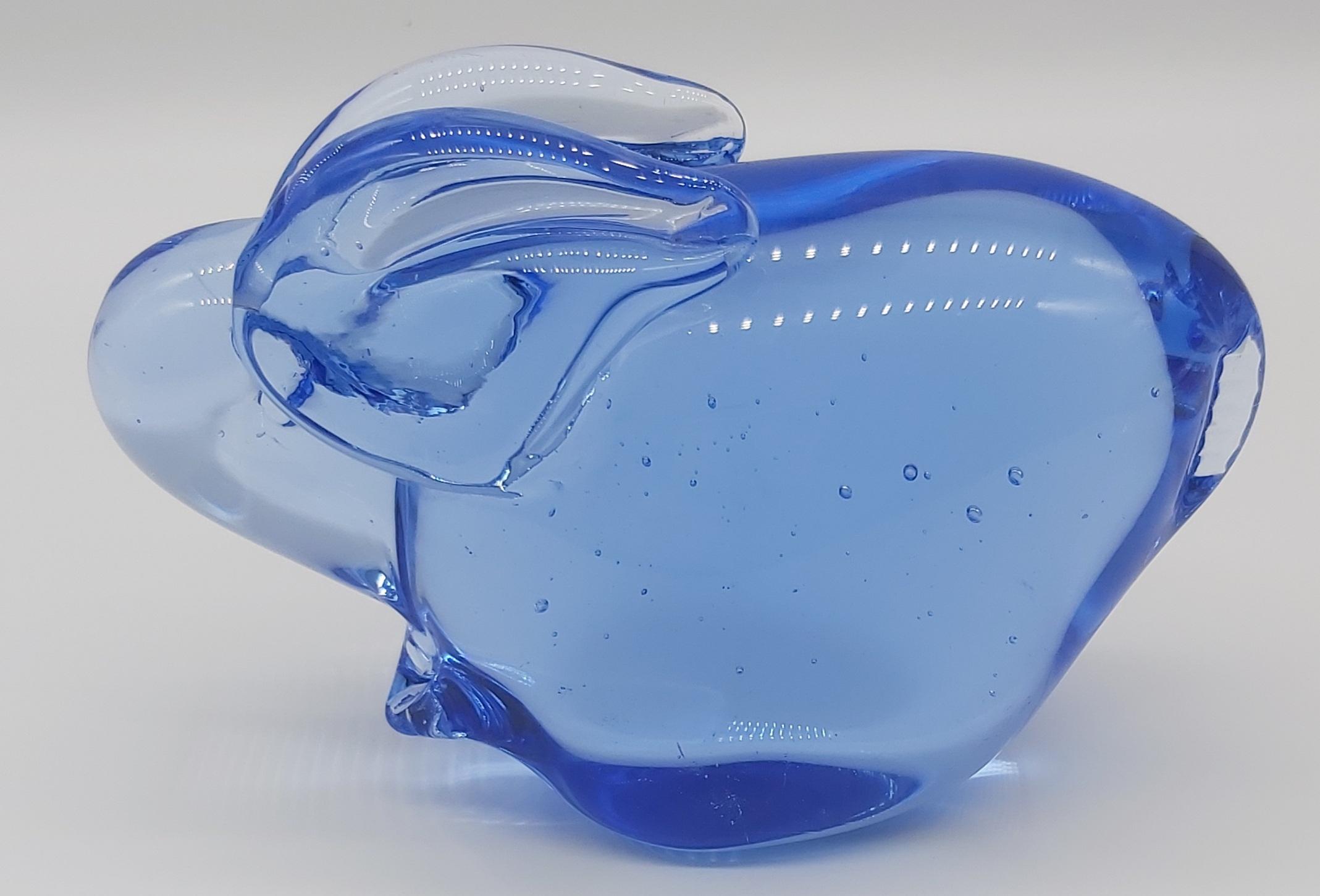 Handblown Art Glass Bunny Paperweight