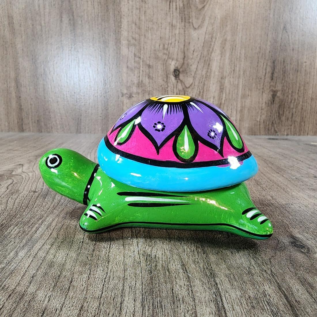 Tiny Talavera Turtle Trinket Box
